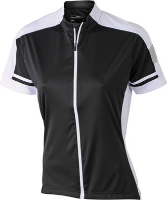James & Nicholson Damen Sport T-Shirt Radtrikots Bike-T Full Zip schwarz (black) Large
