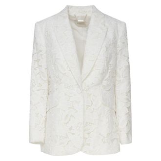 Zimmermann Wei&szlig;e Jacke Vordertaschen Ein-Knopf - - Jackets - Damen - Wei&szlig; - S