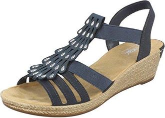 Rieker 62436, Sandales Bout ferm&eacute; Femme, Bleu (Pazifik), 37 EU