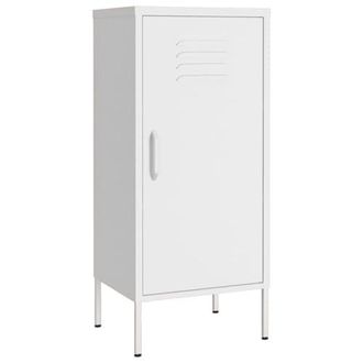 vidaXL Armoire de Rangement Placard Armoire de Stockage Meuble de Rangement Salon Salle de S&eacute;jour Int&eacute;rieur Blanc 42,5x35x101,5 cm Acier