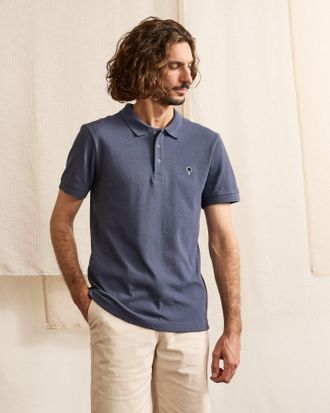 Faguo Polo bleu marine coton