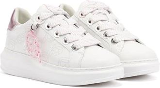 Karl Lagerfeld Kapri NFT Plexi Pendentif Cuir Femme Blanc/Lilas Baskets, blanc, 39 EU