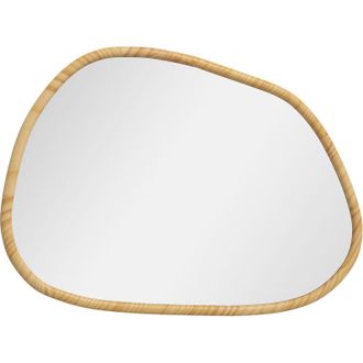HOMCOM Miroir mural - HOMCOM - forme organique - cadre en bois - d&eacute;coration dint&eacute;rieur - horizontal ou vertical - 80 x 60 cm - naturel