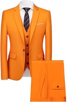 Generic Costume de Smoking pour Homme, Coupe ajustée, Ensemble de Costume Mariage Formel, Veste, Gilet et Pantalon Style Smoking à Un Bouton, Tenue daffaires