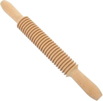 Amosfun Rouleau de cuisine en bois 13 pouces pour p&acirc;tes avec coupe-nouilles spaghettis Rouleau en treillis Ustensile pour p&acirc;tisserie facile &agrave; utiliser