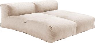 Oviala Gartenmöbel, modular, mit 2 Ottomanen, Beige - Mixi