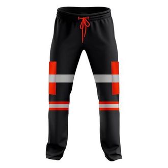 MyMixTrendz Pantalon de jogging bicolore haute visibilit&eacute; pour homme avec bande r&eacute;fl&eacute;chissante et bord c&ocirc;tel&eacute;, XXL