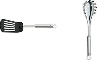 WMF Profi Plus Pfannenwender Kunststoff 32,2 cm, Cromargan Edelstahl teilmattiert, Kunststoffvorderteil & Profi Plus Spaghettil&ouml;ffel 32 cm, Cromargan Edel