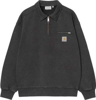 Carhartt Work in Progress Homme, Tops, Noir, Taille: S Half Zip Detroit SweaT-shirt