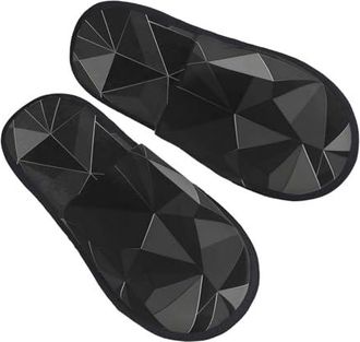 Generic Chaussons Maison Géométrique Noir Légers Chaussons Doux Pantoufles Pour Automne Outdoor Hôtels M