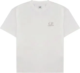 C.P. Company C.p. Company, Homme, Tops, Blanc, Taille: L T-Shirt Logo Manches Courtes 30/1 Jersey