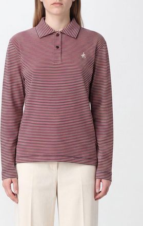 Jil Sander Polo &agrave; manches longues en coton &agrave; rayures avec logo brod&eacute; sur le col