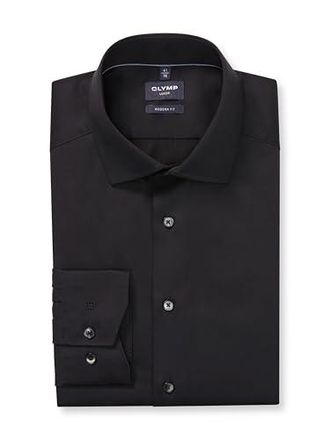 Olymp Global Kent Chemise &agrave; manches longues pour homme Luxor, satin, 465, coupe moderne, 20,19, Noir 68., 42