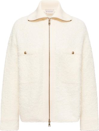 Moncler Moncler Tweed Zip-up Shirt Jacket, Women, White, Size: 38