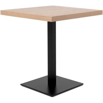 Finori Finori - Table a manger seule quadrato - 4 personnes - M&eacute;lamin&eacute; chene et noir - L70 x H75 x P70 cm