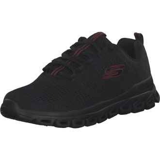 Skechers Herren Glide-step Fasten Up Sneaker, Black Mesh Red Trim, 41.5 EU
