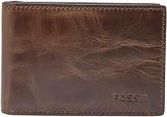 Fossil Portefeuille pour hommes Derrick, pince &agrave; billets 100 % cuir brun fonc&eacute; 10 cm L x 1,5 cm l x 7 cm H ML3684201