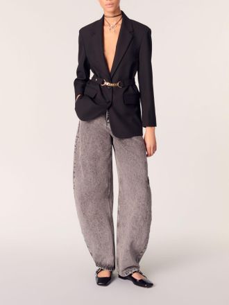 Maje Veste De Tailleur &Agrave; Ceinture - Noir - Taille 42 - Maje
