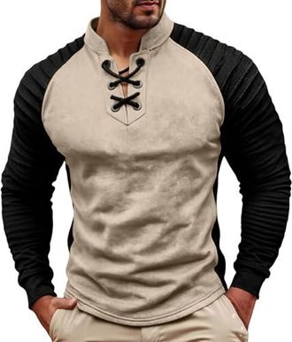 Generic Chemise classique douce pour homme, coupe classique, v&ecirc;tement de travail d&eacute;contract&eacute;, haut l&eacute;ger et respirant, kaki, XXL