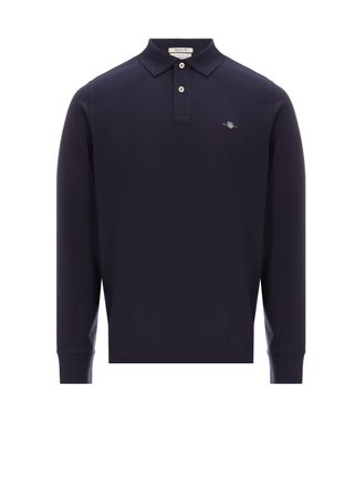 GANT Langärmliges Baumwoll Polo - Blau