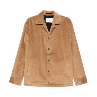 Paolo Pecora Homme, Vestes, Brun, Taille: M Chemise Veste Marron en Velours C&ocirc;tel&eacute;