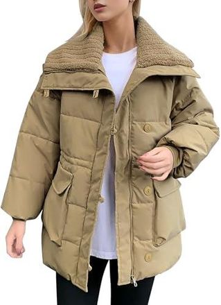 Generic Blouson Femme Hiver Chaud Parka Longue Femme Veste D Hiver Pour Manteau Bouffant à Manches Longues Veste Matelassée Courte Et Chaude Parka Chaude Mant