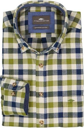 Fynch-Hatton Fynch-Hatton Herren Hemden gr&uuml;n Flanell