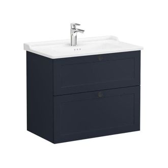 Vitra Meuble de salle de bain avec lavabo Root 80x67x46 cm bleu mat (ROOTC80BINTC) - Vitra