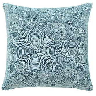 Homing Kissenbezug hellblau blau | gewebt (1 Stück) 45x45 cm | modern Kreise | dekorative Kissenhülle | Wohnzimmer Schlafzimmer Deko