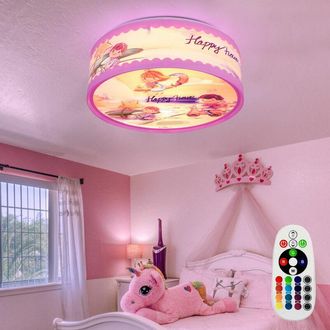 ETC Shop Etc-shop - Lampe de plafond pour enfants multicolore avec variateur dintensité, télécommande, ampoules led rgb incluses