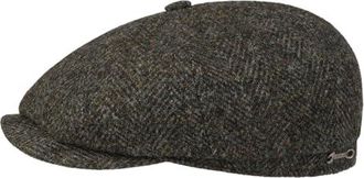 Stetson Casquette Hatteras Dark Herringbone Homme - Made in The EU Gavroche avec Visiere, Visiere Automne-Hiver Automne Hiver - XL (60-61 cm) Olive-mouchete