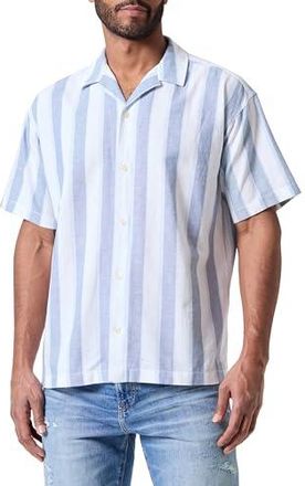 Jack & Jones JPRCCSUMMER Stripe Resort T-Shirt S/S, Bleu Capitaine, XL
