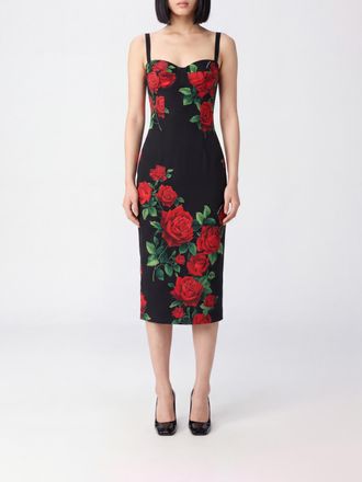 Dolce & Gabbana Robe midi bustier en satin &agrave; imprim&eacute; floral