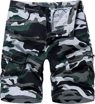 Missmao Shorts et Bermudas Cargo Homme Casual de Travail Outdoor Décontracté Elastique Grande Taille avec 6 Poches Short Jogging Sport Short Militaire,Bleu Ca
