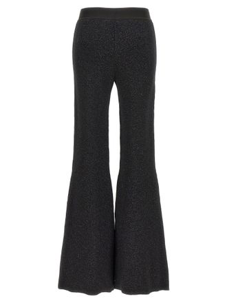 Palm Angels Womens Black Viscose Flared Pants