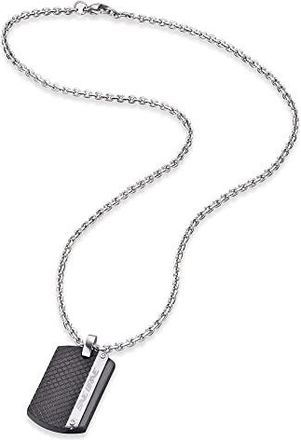 Save Brave Xray Chaîne dancre pour homme en acier inoxydable argenté et noir Longueur 50 cm + 10 cm extensible Avec emballage cadeau, 50 cm + 10 cm, Acier inoxyd