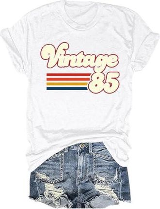 Generic Chemises cadeaux 40e anniversaire vintage 1985 T-shirt vintage 1985, blanc, S