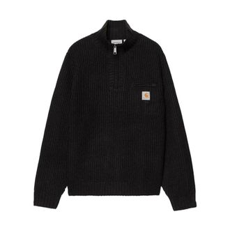 Carhartt Work in Progress Schwarzer Halfzip Pullover - - Knitwear - Herren - Schwarzk - M