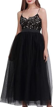 Generic Tulle courte en tulle pour femme - Jupe crayon - Coupe trap&egrave;ze - Jupe crayon stretch, Noir, M