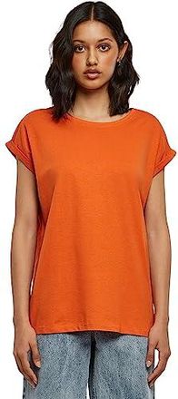 Urban Classics Femme Ladies Extended Shoulder Tee T Shirt, Rust Orange, S EU