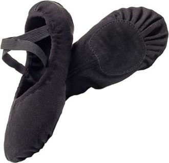 Garneck Chaussures de Danse Femme Confortables Tissu &Eacute;lastique Noir Semelle &Eacute;paisse Antid&eacute;rapante pour Ballet et Pratique Adulte L&eacute;g&egrave;res et Respirantes Couleu