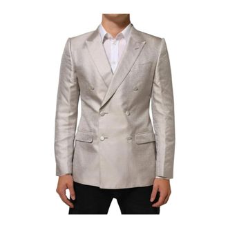 Dolce & Gabbana Homme, Vestes, Beige, Taille: M Martini Double-Breasted Suit Blazer