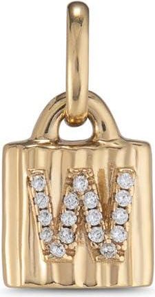 Uno De 50 UNO de 50 Anhängerschloss mit 18 Karat vergoldetem Sterlingsilber mit Topas-Buchstabe W, Einheitsgröße, Gelbgold, Kein Edelstein