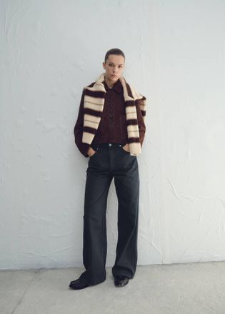 Mango Jean droit taille normale gris anthracite - Femme - 32 - MANGO