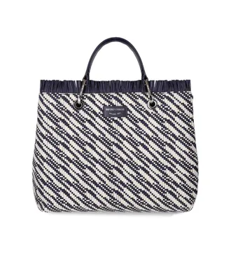 Emporio Armani SAC CABAS MYEA MOYEN BLEU ET BLANC EMPORIO ARMANI