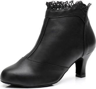 MGM-Joymod Chaussures de danse latine modernes pour femme - Avec fermeture éclair - En maille florale - Pour soirée, mariage, Yw0196 Noir B 6 cm, 39.5 EU