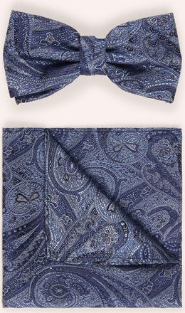 Paul Paul Set: Fliege Und Einstecktuch blau