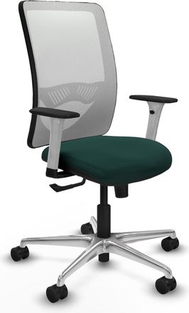 Piqueras y Crespo Schreibtischstuhl mit Rollen Zulema mit wei&szlig;en und schwarzen Armlehnen, h&ouml;henverstellbare Lendenwirbelst&uuml;tze, ausgestattet mit 3 Positionen, Wei&szlig; / Fl