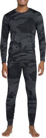 Lapasa Ensemble de sous-Vêtements Thermiques Homme Haut & Bas Maillot de Corps Manches Longues & Pantalon Chaud Automne/Hiver Léger Camouflage Gris Foncé L