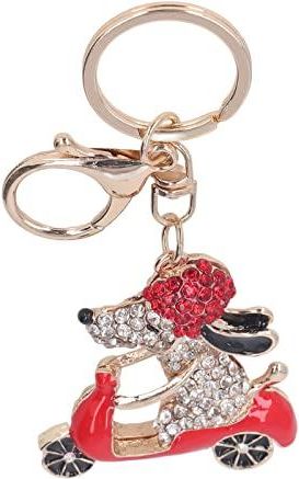 Generic Porte-clés en Alliage de Zinc pour Chien Déquitation en Strass, Décoratif de Voiture, Pratique, Léger et Portable, Pendentif Artisanal